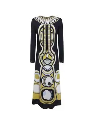 La DoubleJ Sanctuary Placee Printed Maxi Dress - Black