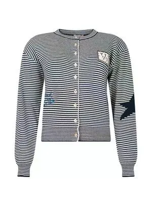 Max Mara Intarsia-knit Appliqué Cardigan