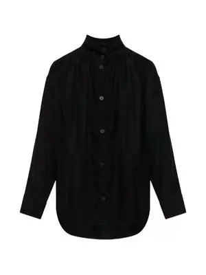 IRO PARIS Fenya High-neck Gathered Denim Shirt