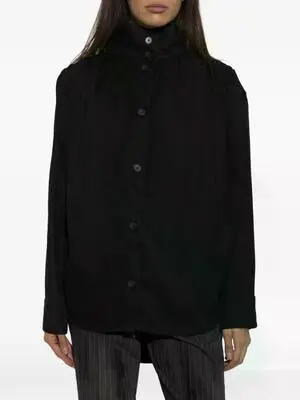 IRO PARIS Fenya High-neck Gathered Denim Shirt