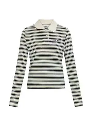 SAMSOE SAMSOE Striped Long-sleeve Polo Shirt