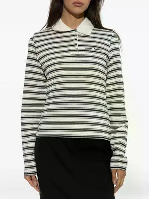 SAMSOE SAMSOE Striped Long-sleeve Polo Shirt