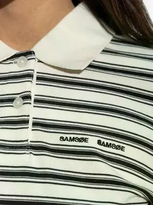 SAMSOE SAMSOE Striped Long-sleeve Polo Shirt