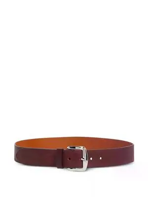 Dsquared2 Leather Belt With Engraved Logo Buckle - Brown