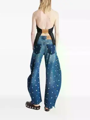 A.W.A.K.E. Mode Embellished Wide-leg Jeans