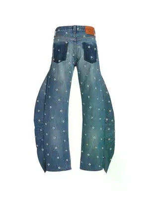 A.W.A.K.E. Mode Embellished Wide-leg Jeans