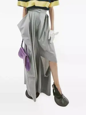A.W.A.K.E. Mode Wide Leg Draped Trousers With Knee Slits