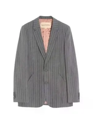 Valentino Garavani Single-breasted Jacket In Pinstripe Wool