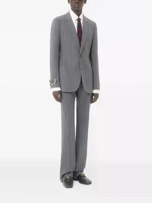 Valentino Garavani Single-breasted Jacket In Pinstripe Wool