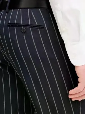 BENETTON Navy Pinstripe Pattern Tailored Trousers