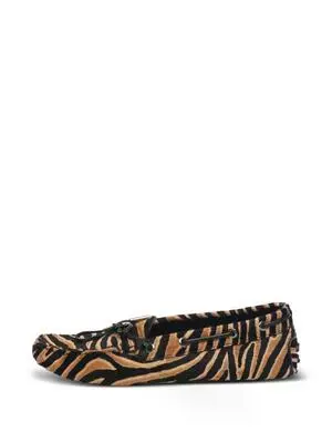 TOD'S Gommino Tiger-print Loafers - Black