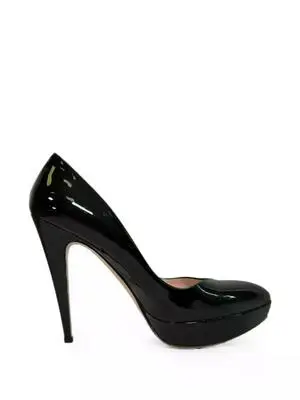Miu Miu Patent Leather Pointed Toe Platform Pumps