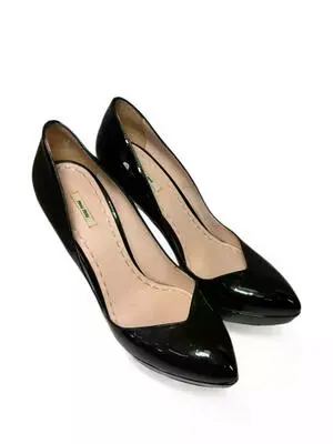 Miu Miu Patent Leather Pointed Toe Platform Pumps