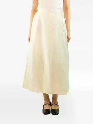 CABBAGES & ROSES Pleated Wrap-front Skirt