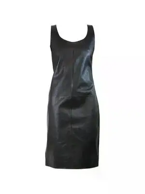 Bottega Veneta Scoop Neck Leather Mini Dress
