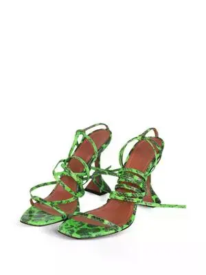 Amina Muaddi Snakeskin-effect Strappy Sandals