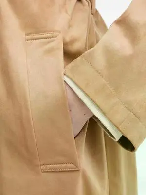 BENETTON Double-breasted Belted Suede-like Coat