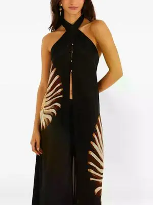 Farm Rio Ammonite Printed Halterneck Top