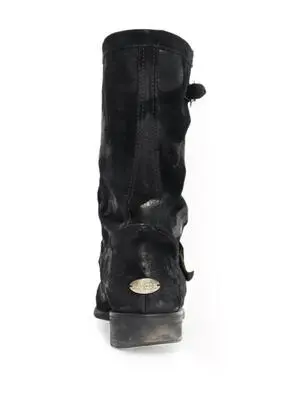 JIMMY CHOO Leather Buckled Boots