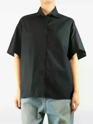 G. Short-sleeved Cotton Shirt With Classic Collar