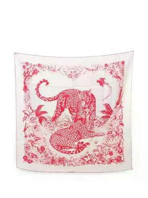 Hermès Jungle Love Tattoo Scarf - White