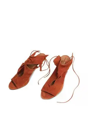 AQUAZZURA Lace-up Suede Stiletto Sandals