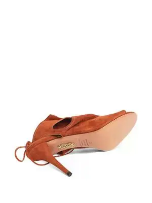 AQUAZZURA Lace-up Suede Stiletto Sandals