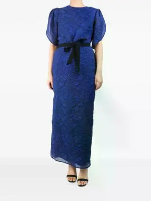 Erdem Cloqué Belted Maxi Dress