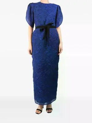 Erdem Cloqué Belted Maxi Dress