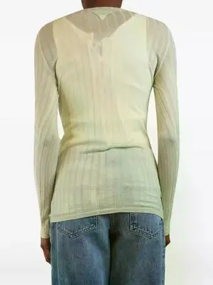 Prada Rib-knit Long Sleeve Top