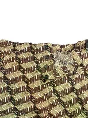 Fendi 2010s All-over Geometric Pattern Silk Trousers