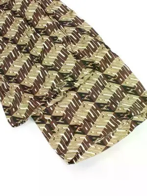 Fendi 2010s All-over Geometric Pattern Silk Trousers