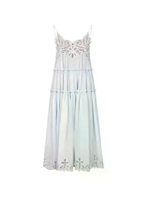Ulla Johnson Filippa Lace-appliqué Silk Maxi Dress - Blue