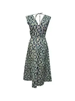 Max Mara Geometric Print Halterneck Midi Dress