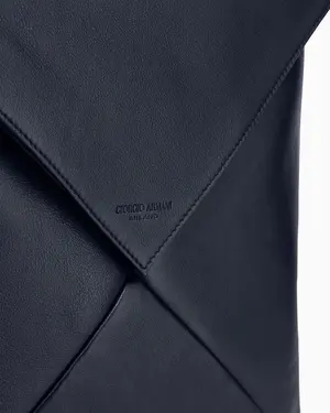 Giorgio Armani Vertical Shopper In Smooth Leather With Mosaic Effect