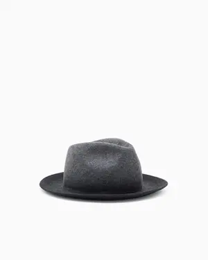 Giorgio Armani Classic Hat In Virgin Wool - Grey