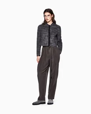 Giorgio Armani Blazer Slim Textured Llama Wool Horn Buttons