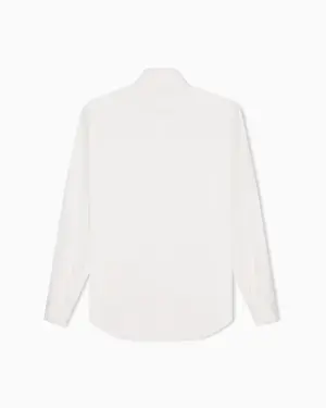 Giorgio Armani Regular Fit Shirt In Cotton Twill With Exposed Buttons