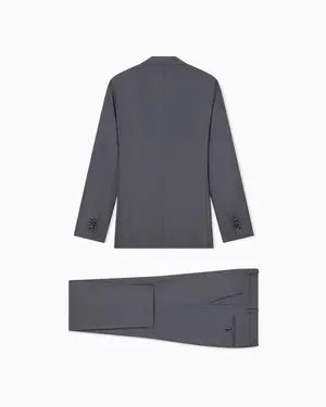 Giorgio Armani Double-breasted Pinstriped Virgin Wool Suit Napoli