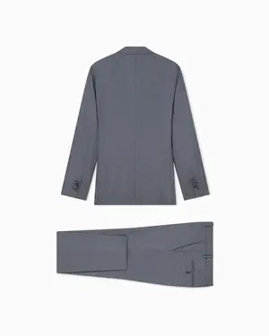 Giorgio Armani Double-breasted Pinstriped Virgin Wool Suit Napoli