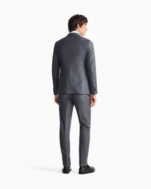 Giorgio Armani Double-breasted Pinstriped Virgin Wool Suit Napoli