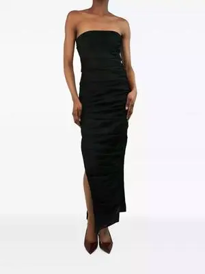 Khaite Strapless Ruched Midi Dress
