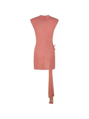 David Koma Mesh Floral-appliqué Mini Dress