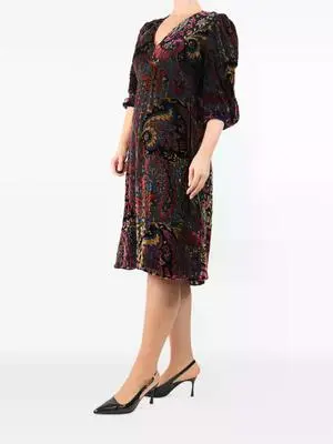 Etro Paisley Print V-neck Midi Dress