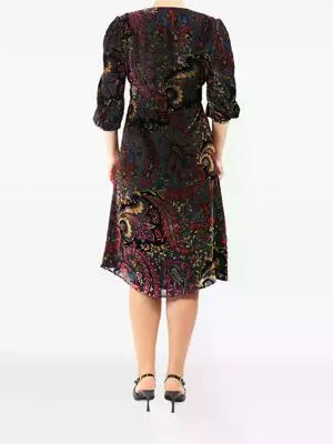 Etro Paisley Print V-neck Midi Dress