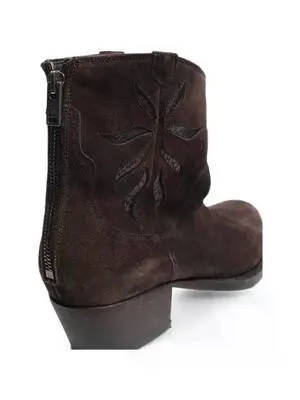 PANTANETTI Pointed-toe Suede Ankle Boots