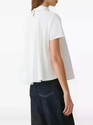 Fabiana Filippi Logo Embroidered Pleated Blouse