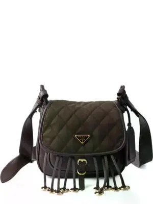Prada Corsaire Re-nylon And Leather Mini Shoulder Bag - Green