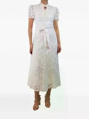 Erdem Lauren Lace Puff-sleeved Midi Dress