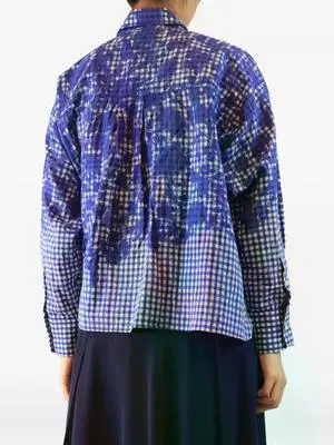 MII Gingham Floral-print Blouse